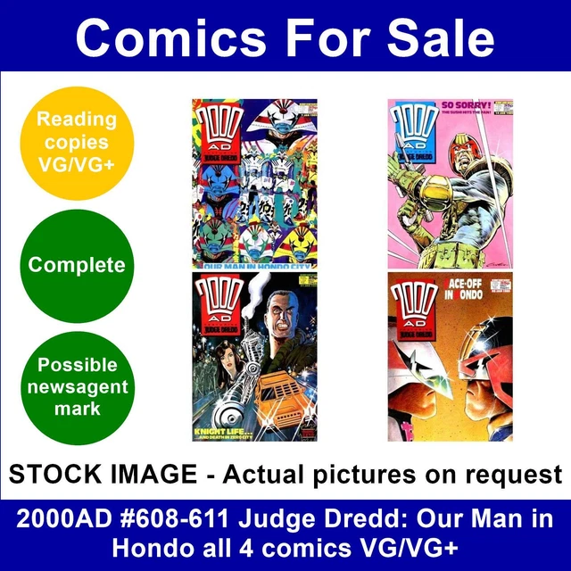 2000AD #608-611 JUDGE Dredd: Our Man in Hondo all 4 comics VG/VG+ EUR 8 ...