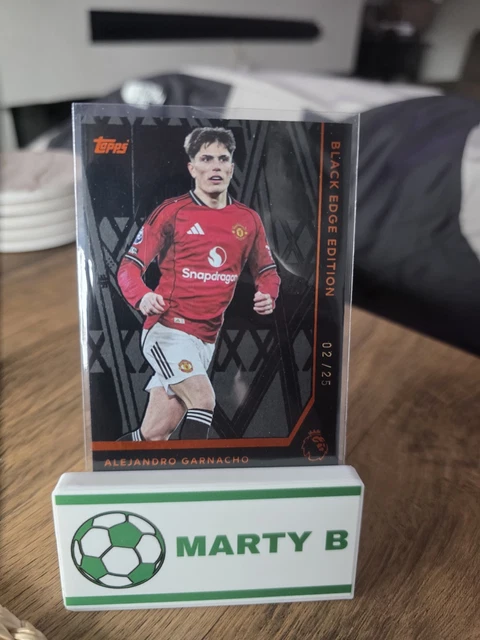TOPPS PREMIER LEAGUE 2026 Alejandro Garnacho Black Edge Edition 02/25 ...