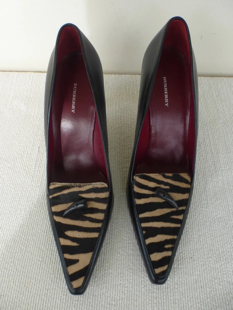 BURBERRY BLACK & Zebra High Heels Stilettoes Size EU 38 UK 5 £26.67 ...