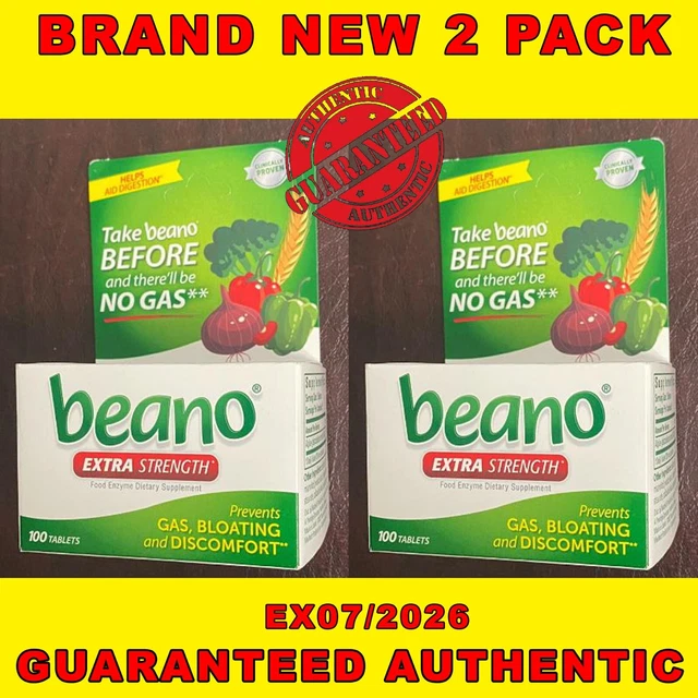 BEANO EXTRA STRENGTH Gas Prevention and Digestive Enzyme 100 Count EX07 ...