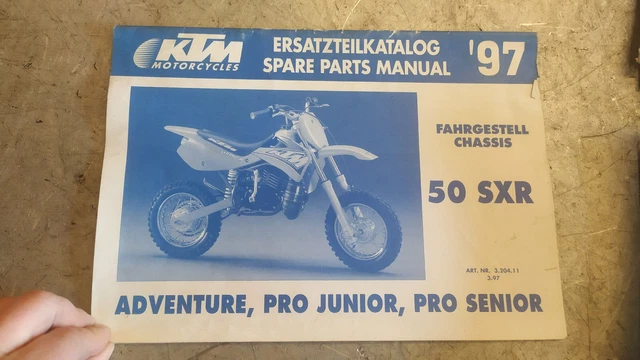 MANUEL REVUE D'ÉCLATÉ chassis 1997 KTM 50 SXR Adv Pro Jun Se en ...