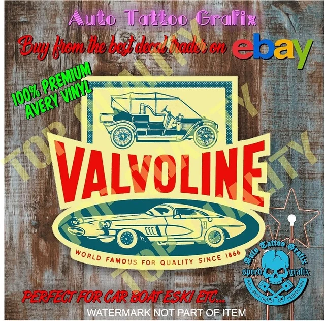 VINTAGE VALVOLINE DECAL Sticker Vintage Americana Hot Rod Rat Rod Retro ...