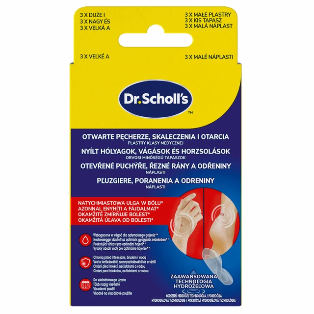 DR. SCHOLL'S PFLASTER für offene Blasen, Schnitte und Schürfwunden, 6 ...