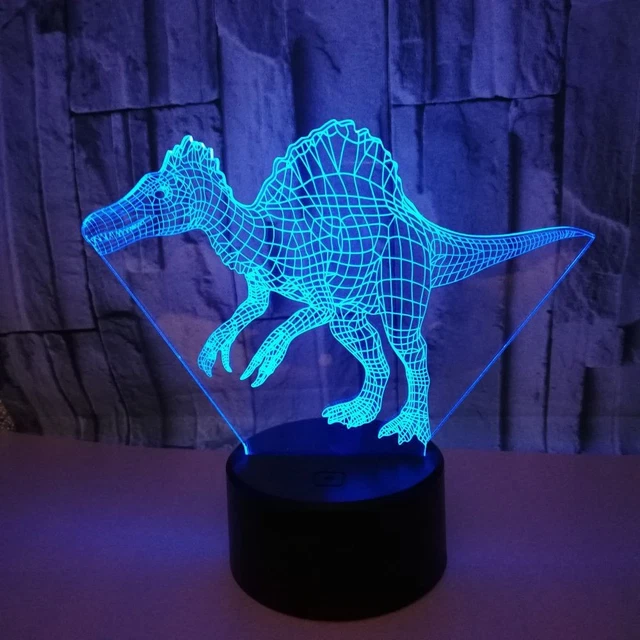 KIDS 3D ILLUSION Dinosaur LED USB table Night Light Lamp Bedroom Decors ...