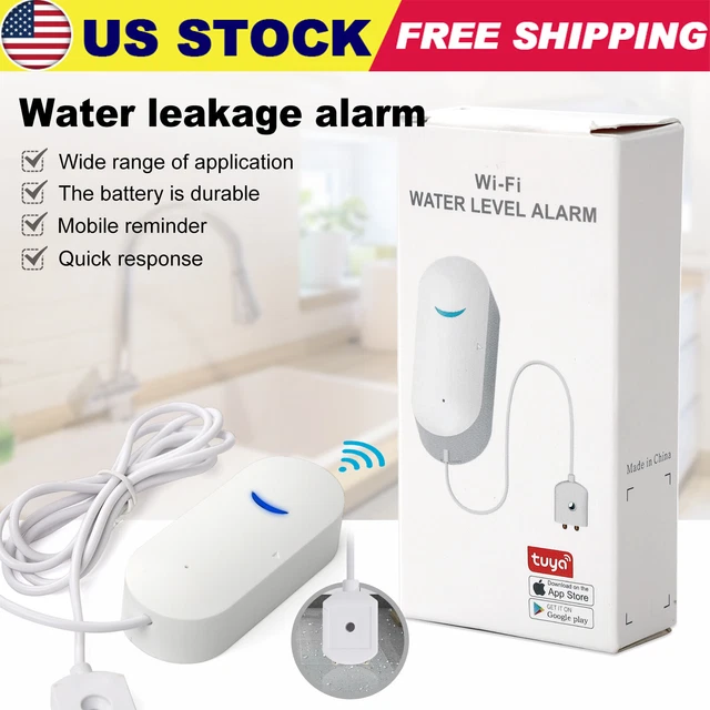 WIFI WATER LEAK Sensor Detector Flood Overflow Leakage Alert App Remote ...