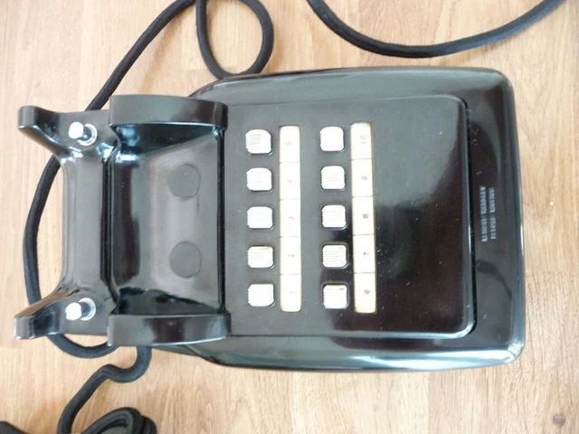 VINTAGE BLACK BAKELITE office exchange telephone with 10 extension ...
