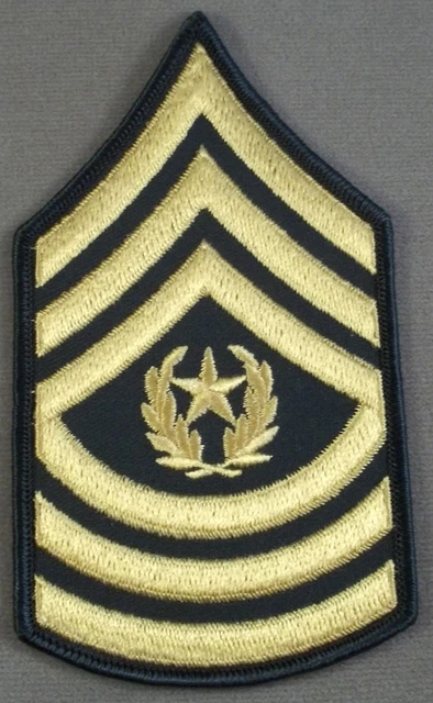 US ARMY LARGE Sleeve Rank Insignia Command Sergeant Major E-9 Green ...