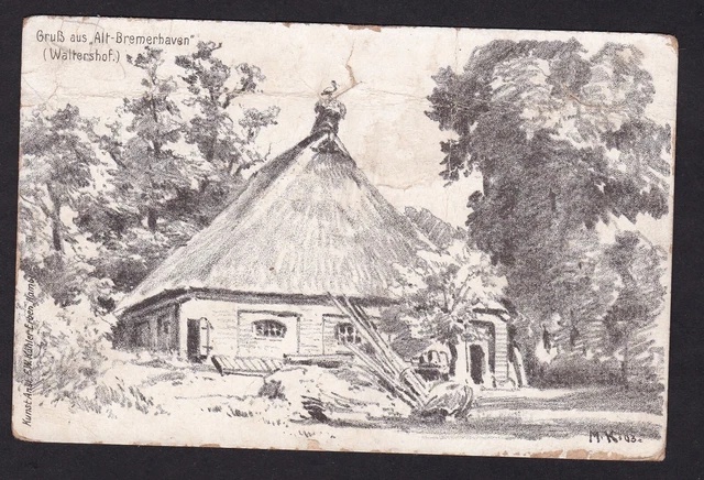 GRUSS AUS ALT-BREMERHAVEN (Waltershof) um 1900 EUR 5,50 - PicClick DE