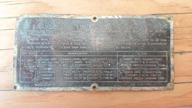 WW2 RAF AIRCRAFT radio TR9 R1082 T1083 T1115 R1116 Instruction Data ...