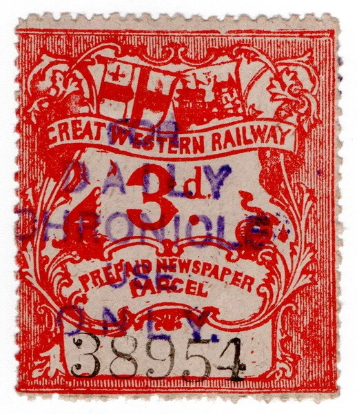 (I.B) GREAT WESTERN Railway : Newspaper Parcel 3d (Daily Herald ...