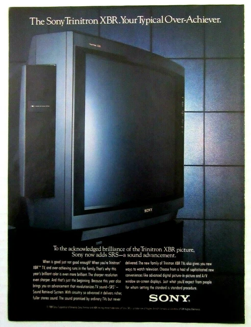 1989 SONY TRINITRON XBR TV Magazine Ad EUR 11,05 - PicClick FR