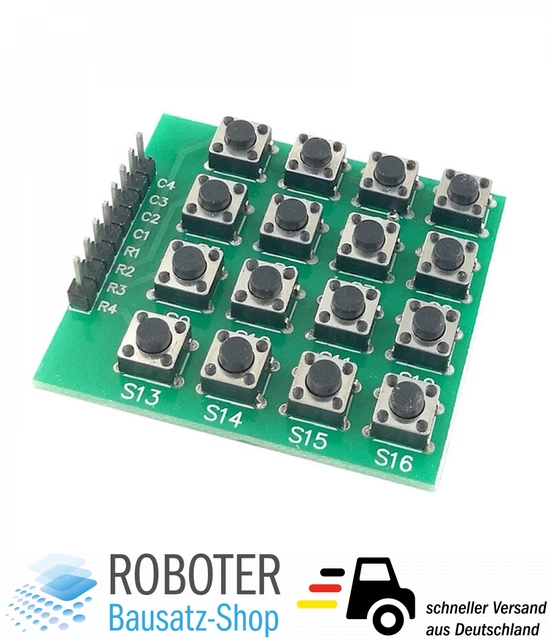 4x4 Tastatur Matrix Keypad Tastenfeld Modul 16 Tasten Für Arduino