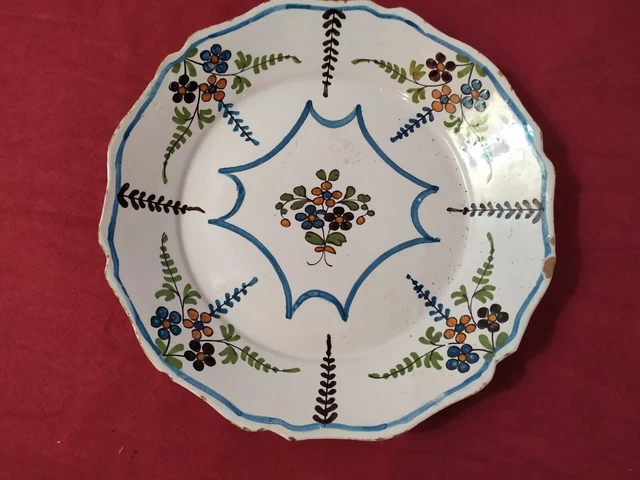 ASSIETTE EN FAÏENCE de Nevers signée B EUR 20,00 - PicClick FR