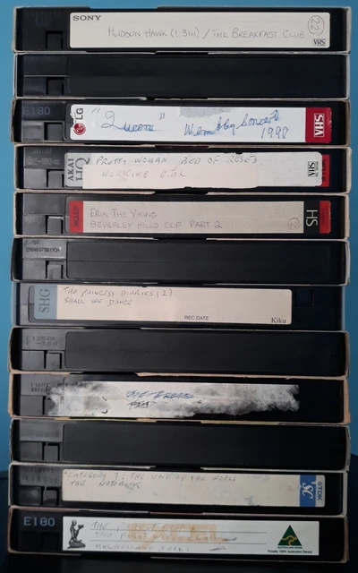 12 BLANK VHS VIDEO TAPES PRE-RECORDED FROM 2000's - ADS/ADDS, MOVIES ...