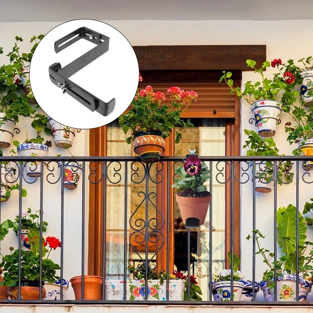 PORTE-PLANTE SUSPENDU POT Crochet De Balustrade Balcon Fleur ...