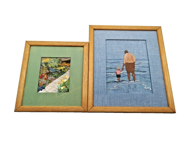 FRAMED TEXTILE ART Pieces by Angela Wheeler B36 G671 $17.98 - PicClick AU
