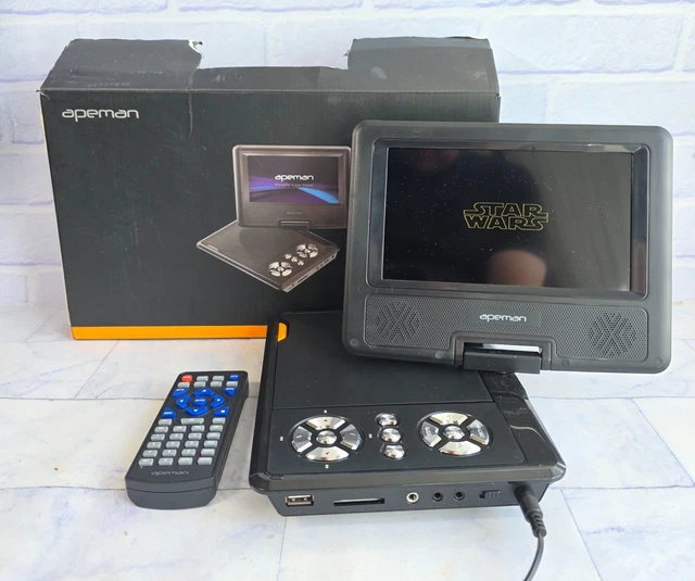 APEMAN PORTABLE DVD Player Swivel Screen PV760 In Box With Remote ...