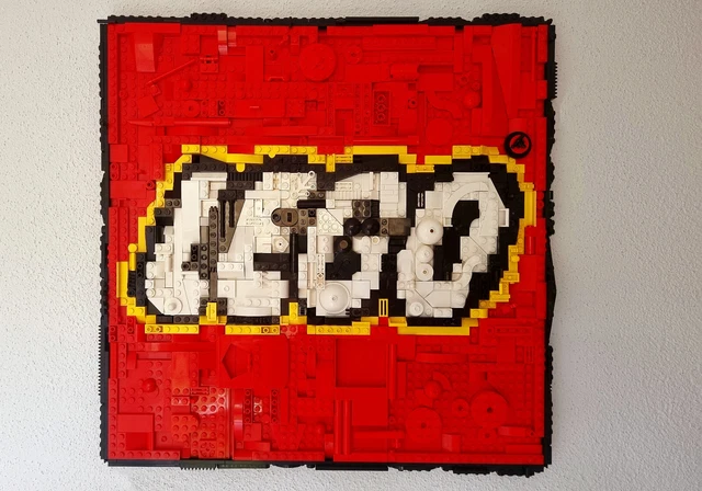 LEGO LOGO SCHILD Sign Unikat MOC Greebling Mosaik Mosaic 40x40cm EUR ...