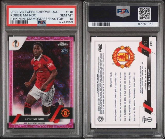 PSA 10 KOBBIE Mainoo Rosa Mini Diamante/175 Rookie Manchester United ...