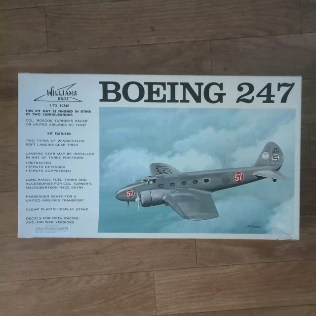 WILLIAMS BROS 1:72 Boeing 247 Airliner Model Kit #72-247 £19.34 ...