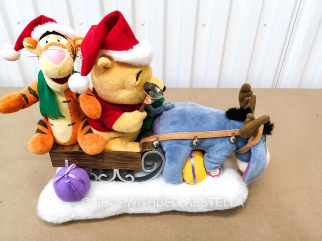 DISNEY POOH EEYORE Tigger On Sleigh Animated Rare Gemmy Industries £46. ...