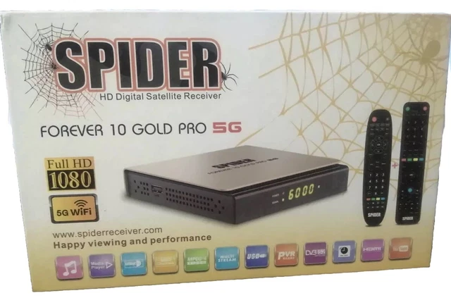 SPIDER DIGITAL SATELLITE Receiver TV Box Forever 10 Gold Pro 5G رسيفر ...