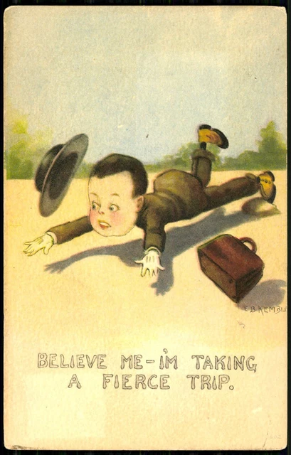 SCHERZKARTE 1916 KÜNSTLERKARTE Signiert Komik Comic Alte Postkarte No ...