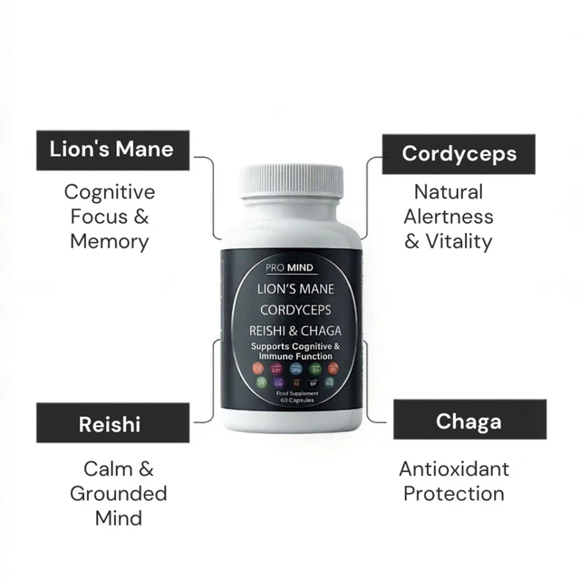 2 X LIONS Mane, Reishi ,Chaga, Cordyceps, 60 capsules £10.00 - PicClick UK