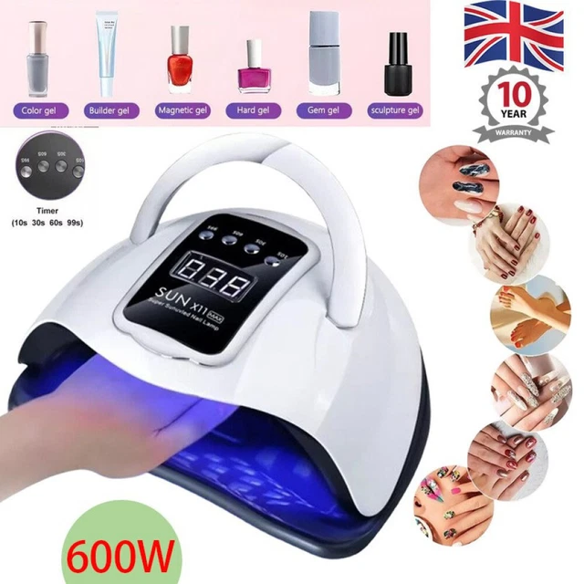🔥600W PROFESSIONAL ACRYLIC Gel Nail Polish UV Nail Dryer Light UV LED ...
