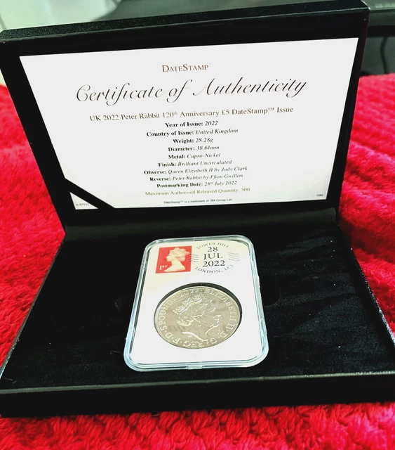 PETER RABBIT 120TH Anniversary 5 Pound coin- Date Stamp Issue £25.99 ...