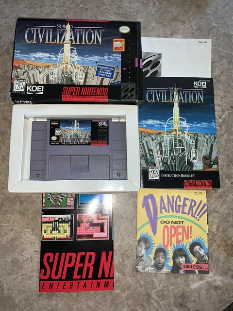 SID MEIER'S CIVILIZATION SNES CIB authentic Super Nintendo KOEI EUR 94 ...
