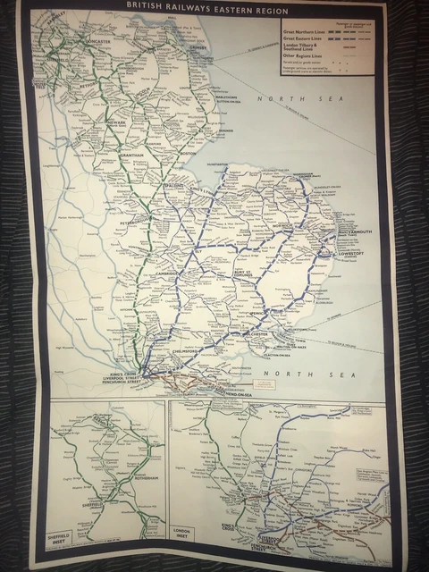 BRITISH RAILWAYS (EASTERN Region) Map Sept 1958 £15.00 - PicClick UK