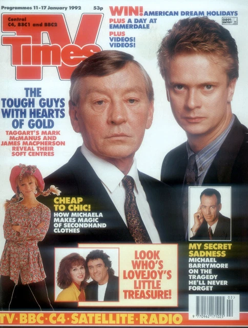TV TIMES 11 Jan 1992 . Taggart Front Cover . Michael Barrymore . Not ...