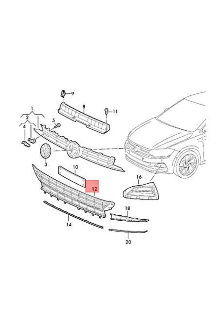 NEW VW POLO Derby Vento-Ind Vent Grille Satin Black 2Gs853666A9B9 ...