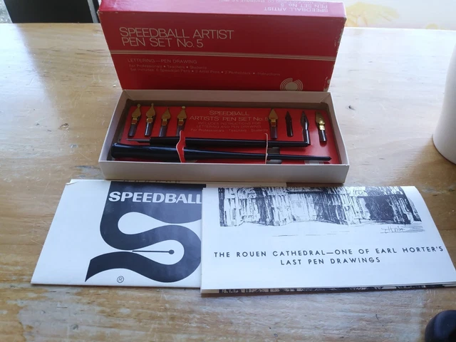 VINTAGE HUNT SPEEDBALL ARTIST PEN CALLIGRAPHY SET NO. 5 Product no.3065 ...