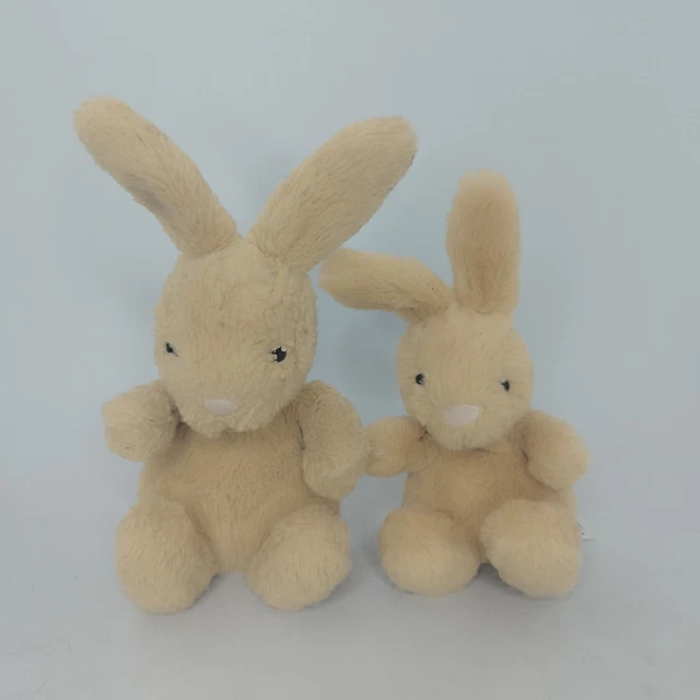 JELLYCAT BUNDLE 2 x Poppet Bunny Rabbit Soft Toy Plush 4" & 5" Good ...