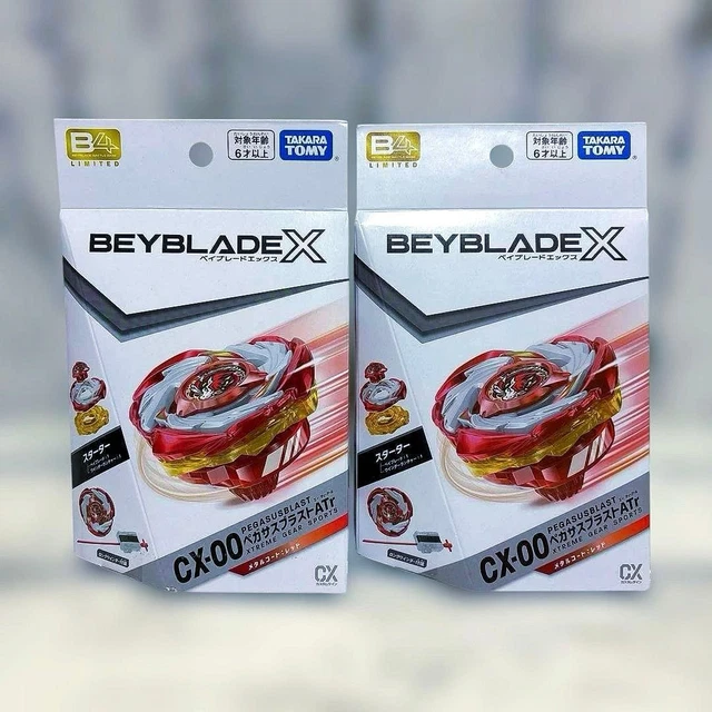 NEW AND UNOPENED Beyblade X Pegasus Blast ATr Metal Coat Red 2 items ...