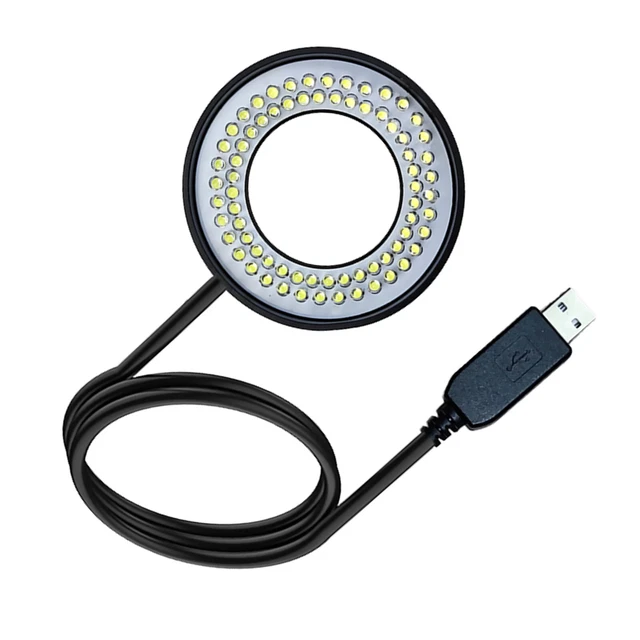 MICROSCOPE 72 LED Ring Light USB 5V Adjustable Focus Dimmer Illuminator ...