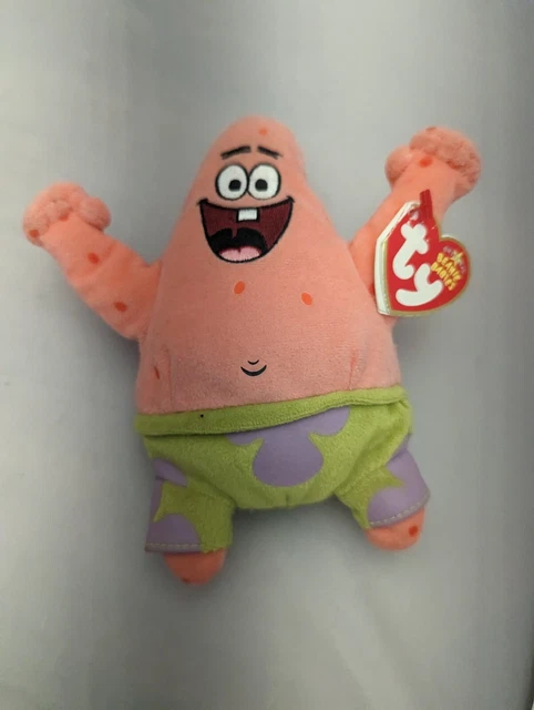 TY PATRICK STAR Spongebob Squarepants Plush Soft Toy Beanie 6” With ...