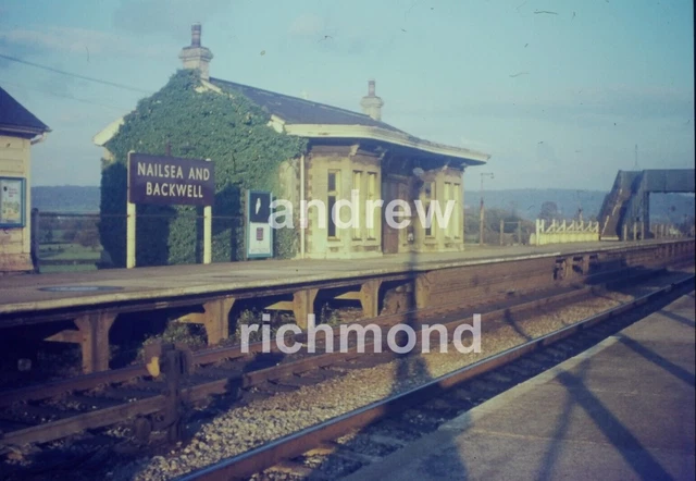NAILSEA & BACKWELL Railway Station Somerset 14/11/69 Original 35mm ...