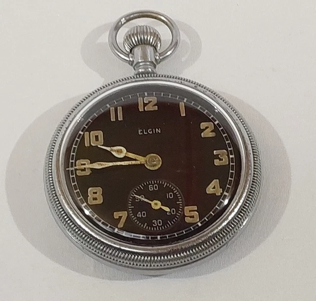 ELGIN WWII BRITISH Military nickel cased pocket watch, circa 1940. EUR ...
