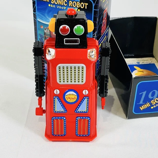 MASUDAYA VINTAGE TIN Toy Mini Sonic Robot Reproduction Wind-up Type ...