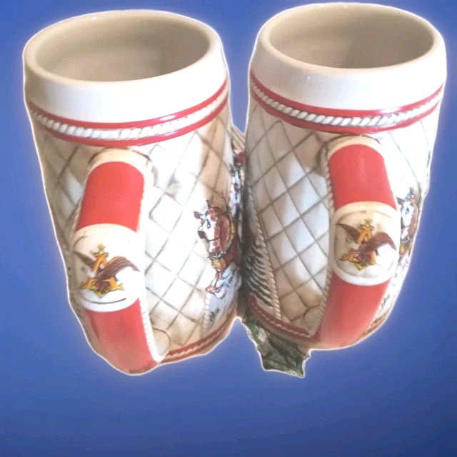 2 BUDWEISER STEINS Anheiser Bush 1985 Collection Brazil Man Cave Dad ...