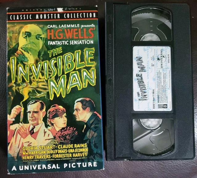 THE INVISIBLE MAN VHS Universal Remastered 1999 Classic Monster ...