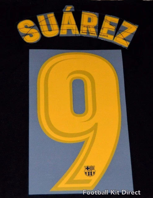 OFFIZIELLES BARCELONA SUAREZ 9 2017/18 Fußball Name/Nummer Set ...