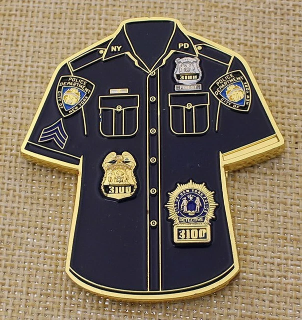 NYPD POLICE SERGEANT Uniform Shirt with badges and emblems CHALLENGE ...