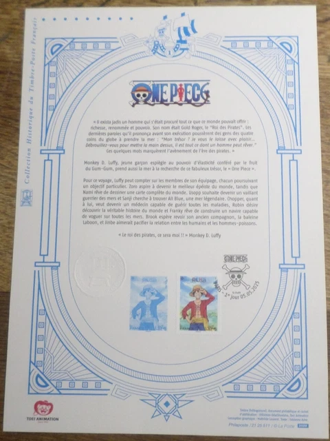 ONE PIECE DOKUMENT FDC Briefmarke Luffy 2025 FDC Manga 1. Erster Tag ...