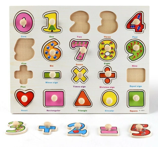 KIDS ALPHABET LEARNING educational toy ABC Numbers 123 wooden Prek ...