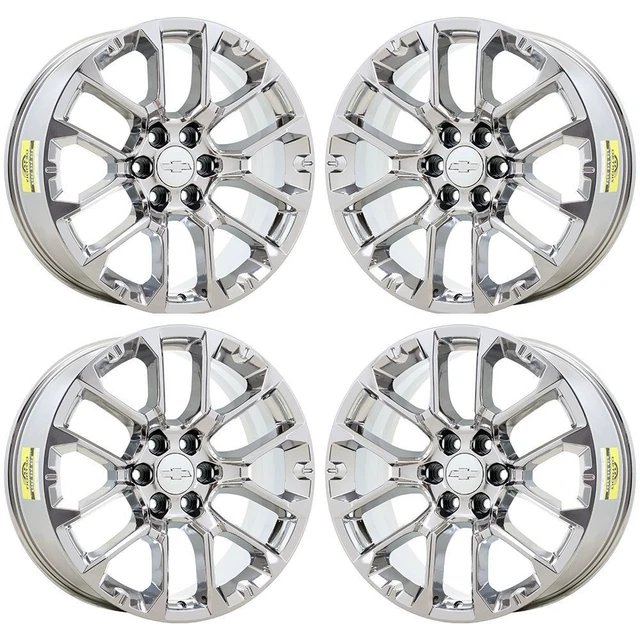 22& CHEVROLET SILVERADO 1500 PVD Bright Chrome Wheels-C Rims Factory ...