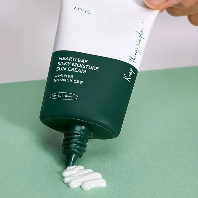 ANUA HEARTLEAF SILKY Moisture Sunscreen SPF 50+ PA++++ - 50 ml £16.09 ...